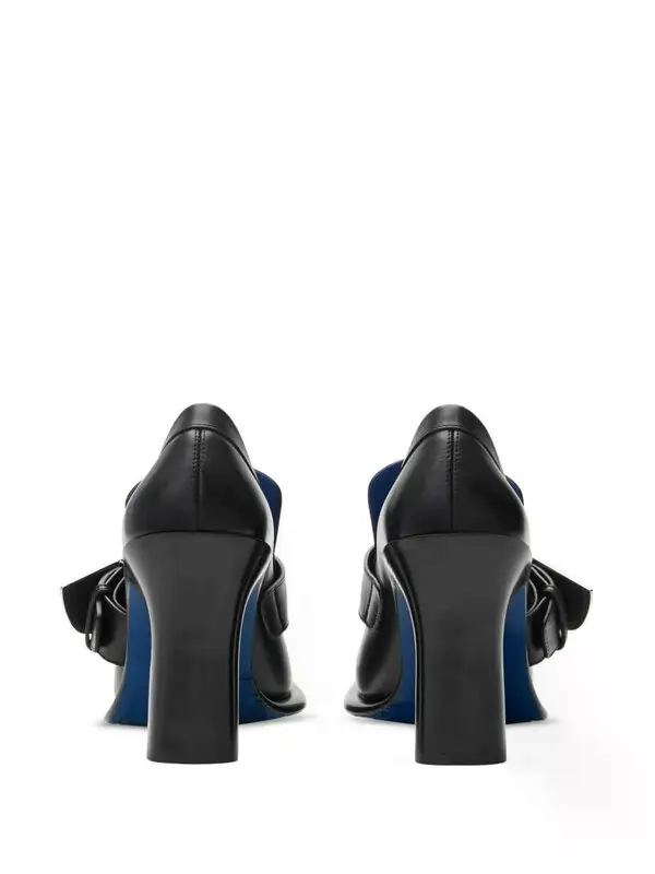 Burberry Shield High Block Heel Loafers - Black