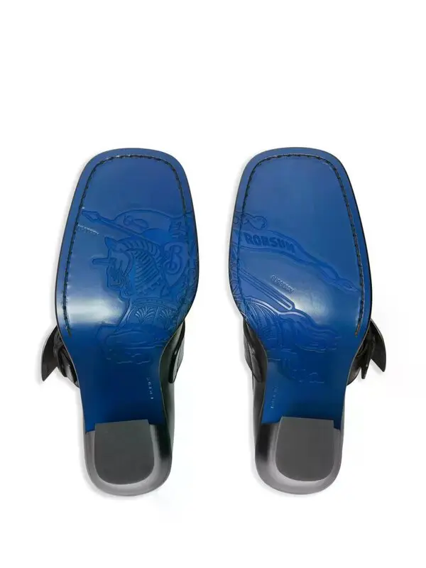 Burberry Shield High Block Heel Loafers - Black