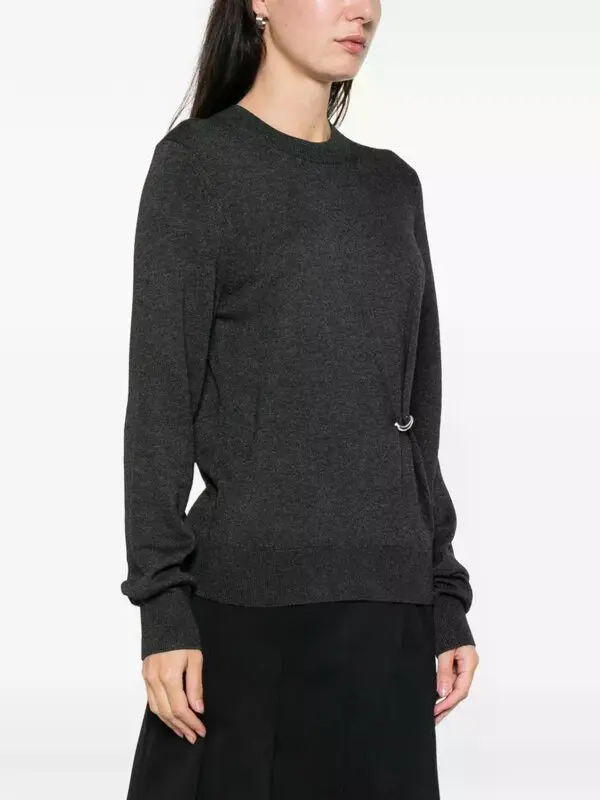 Isabel Marant Ring Detail Crew Neck Sweater - Grey