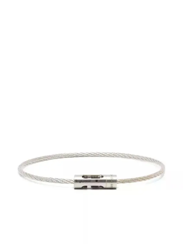 Le Gramme 8g Punched Cable Bracelet - Silver