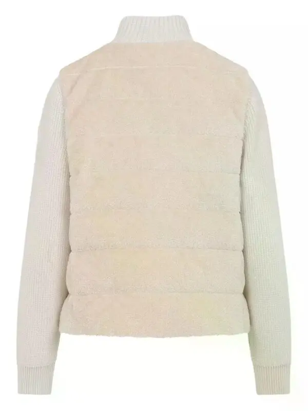 Moncler Quilted Ribbed-knit Cardigan - Neutrals