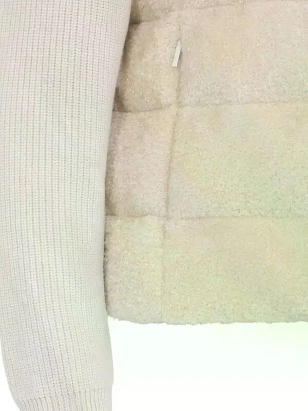 Moncler Quilted Ribbed-knit Cardigan - Neutrals