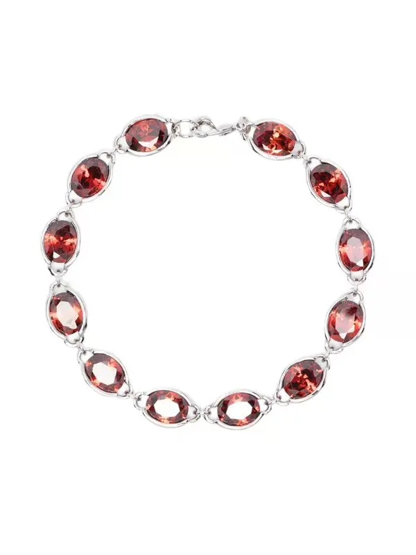 DARKAI Anchor Oval Stone Bracelet - Silver