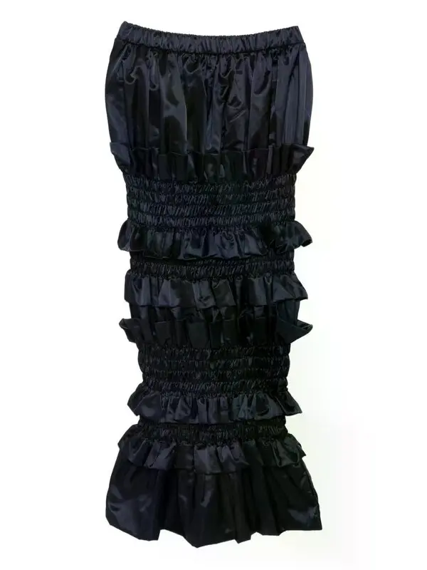 ROISIN PIERCE Shirred Puffball Hem Skirt - Blue