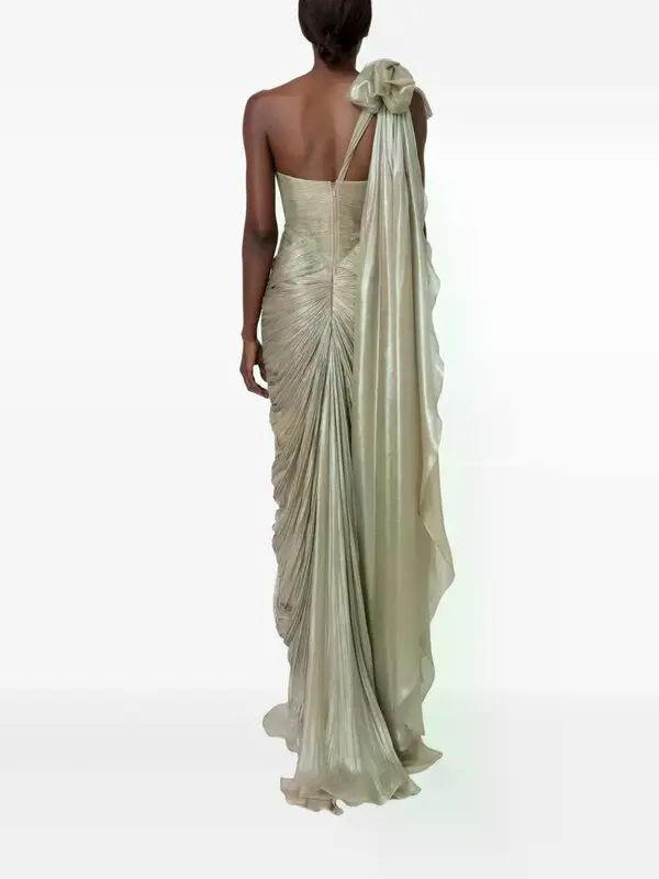 IRIS SERBAN Lissa One-shoulder Bow Maxi Dress