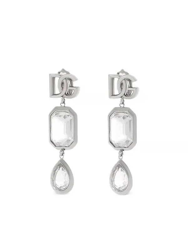 Dolce & Gabbana Tone Logo Drop Earrings