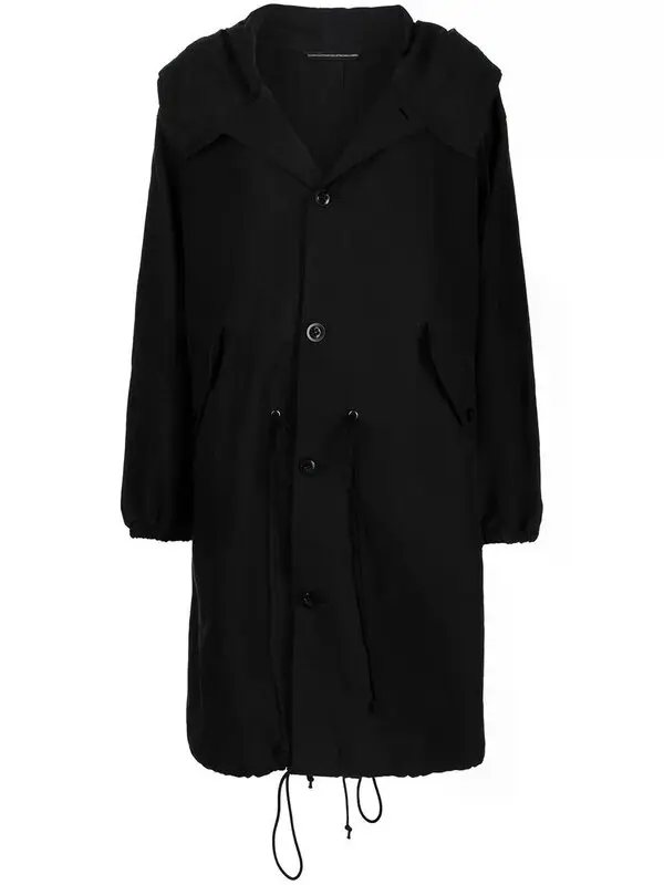 Y’s Oversized Hooded Coat - Black