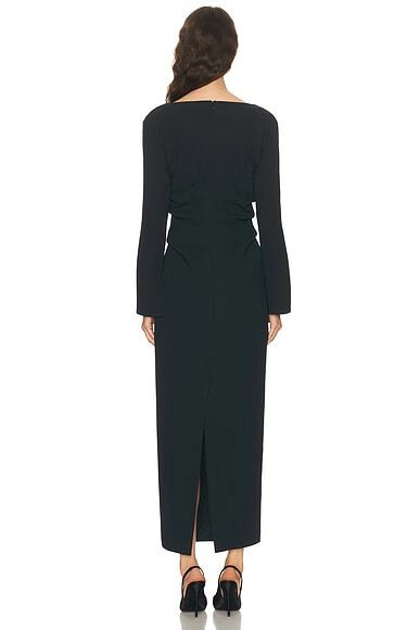 EAVES Norna Polished Crepe Maxi Dress - Black