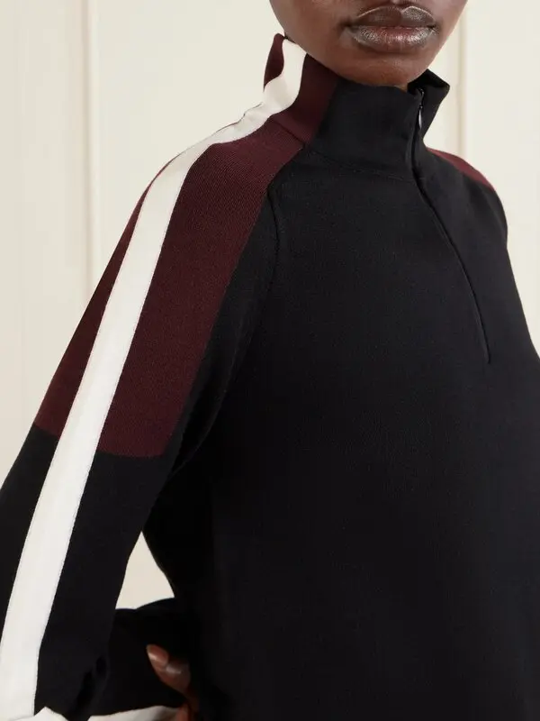 Aztech Mountain Caroline Color-blocked Half-zip Wool-blend Sweater