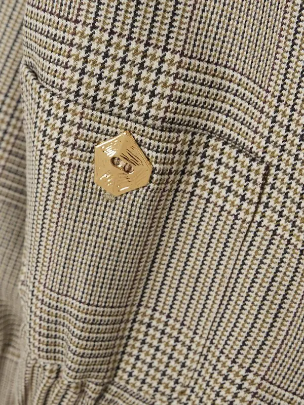 VIOLANTE NESSI Kelly Houndstooth Wool Bomber Jacket