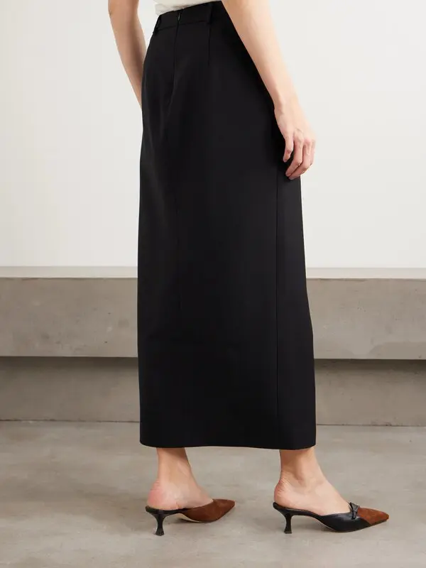 VIOLANTE NESSI Adassa Button-embellished Wool-blend Maxi Skirt