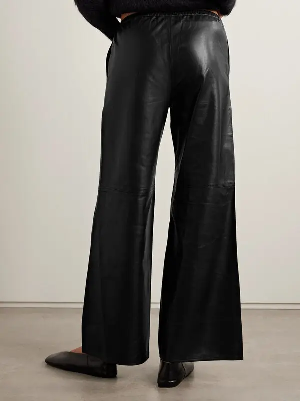 LA LIGNE Colby Leather Wide-leg Trousers