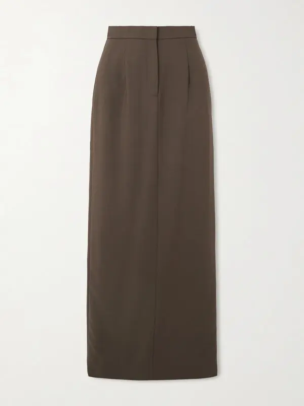 Tove Fey Woven Maxi Skirt - Brown