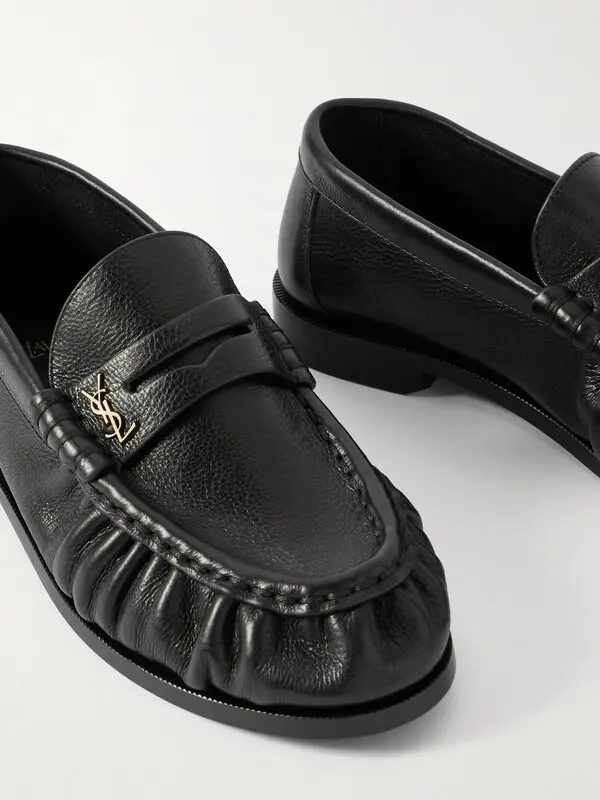 Saint Laurent Le Loafer Logo-embellished Leather Loafers