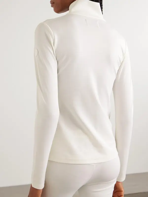 WE NORWEGIANS Bibi Printed Merino Wool-blend Piqué Half-zip Sweatshirt - Neutrals