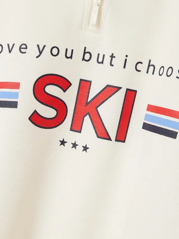 WE NORWEGIANS Bibi Printed Merino Wool-blend Piqué Half-zip Sweatshirt - Neutrals