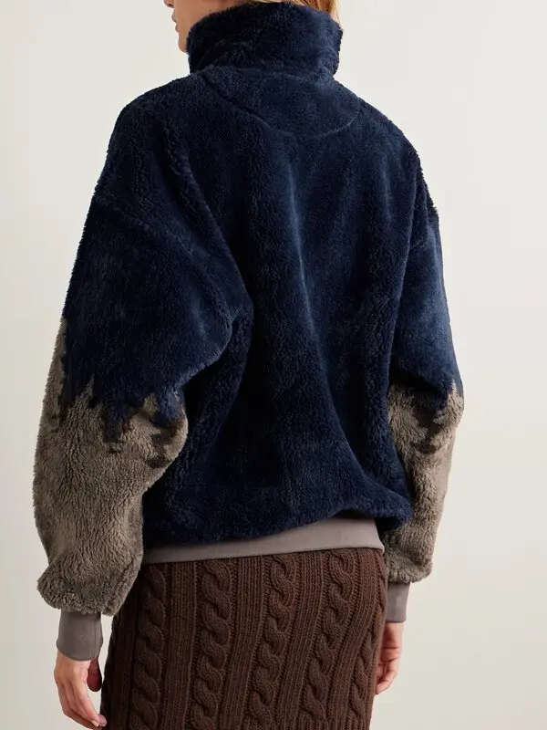 Bally Printed Fleece Half-zip Jacket - Brown