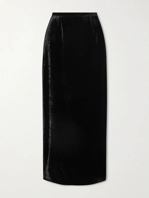 Bernadette Velvet Maxi Skirt - Black