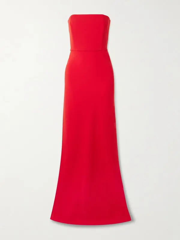 Bernadette Luna Strapless Crepe Gown - Red