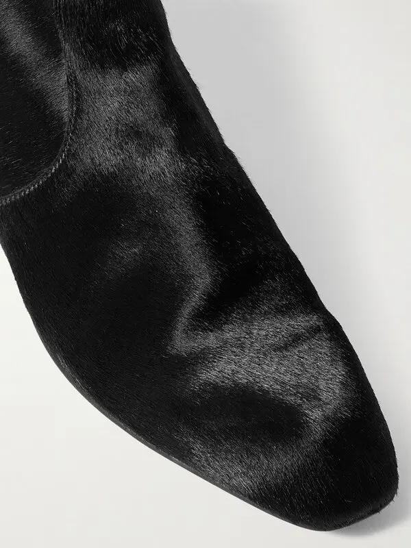 Khaite Calf Hair Ankle Boots - Black