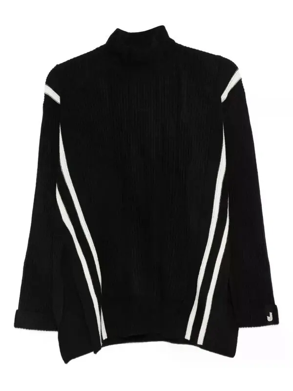 Iceberg Ribbed Knit Turtleneck With Contrast Stripe Detail