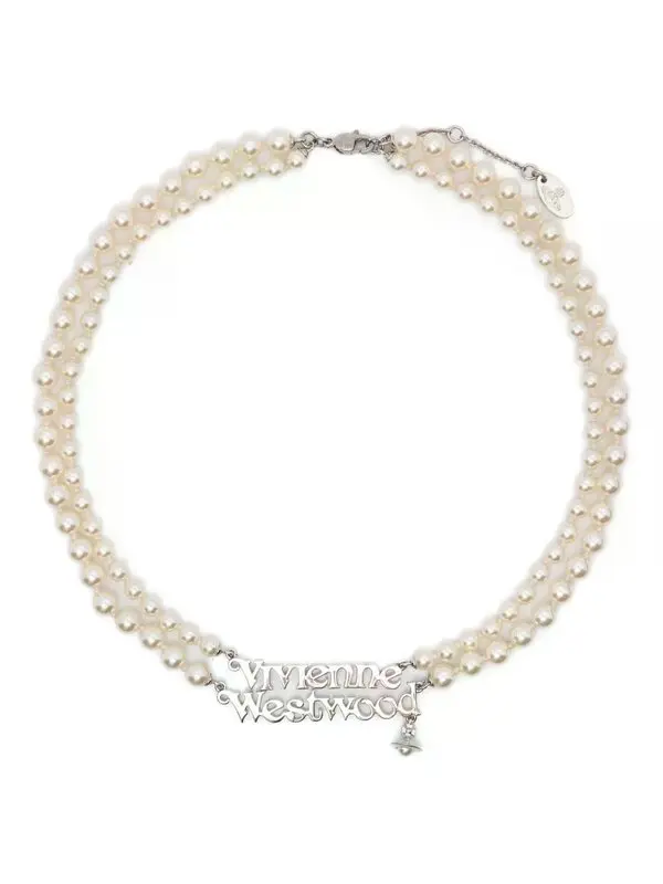 VIVIENNE WESTWOOD Amelia Pearl Necklace With Orb Pendant - Silver