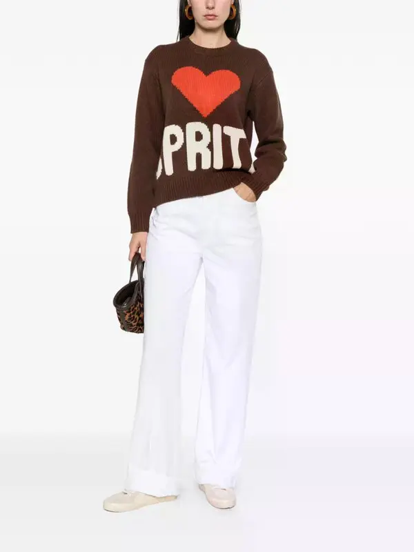 MC2 SAINT BARTH Kyla Heart Detail Sweater - Brown