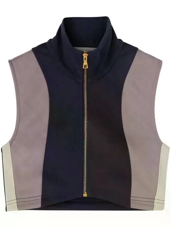 Palm Angels Monogram Cropped Track Vest - Blue