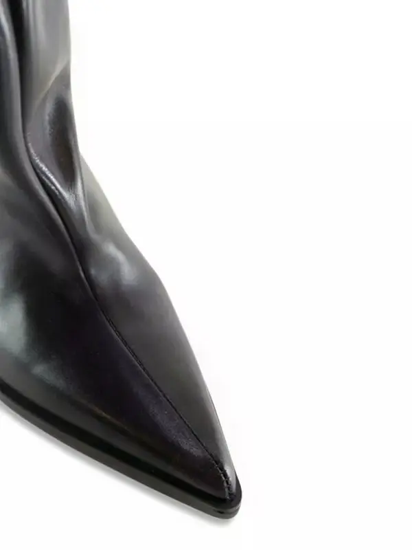 NOTABENE 60mm Yolanda Pointed Leather Boots - Black