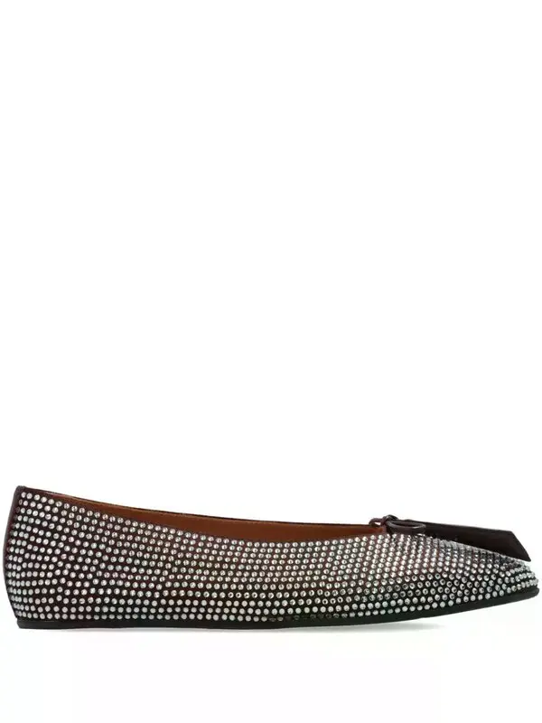 Attico Bead-embellished Bow Ballet Flats