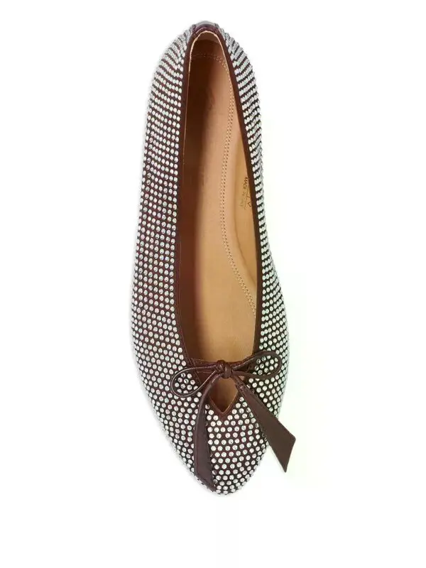 Attico Bead-embellished Bow Ballet Flats