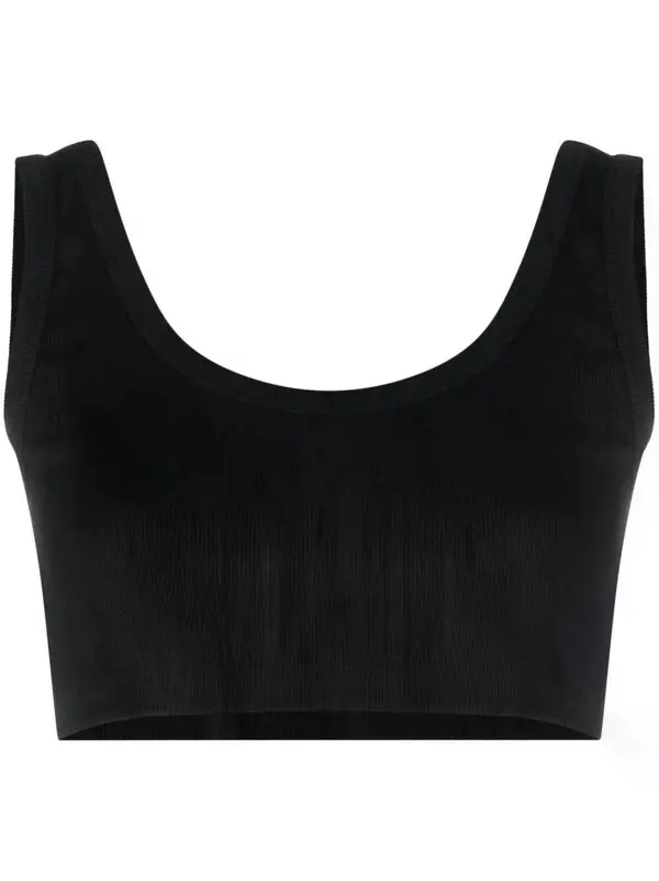 Palm Angels Logo Print Cropped Tank Top