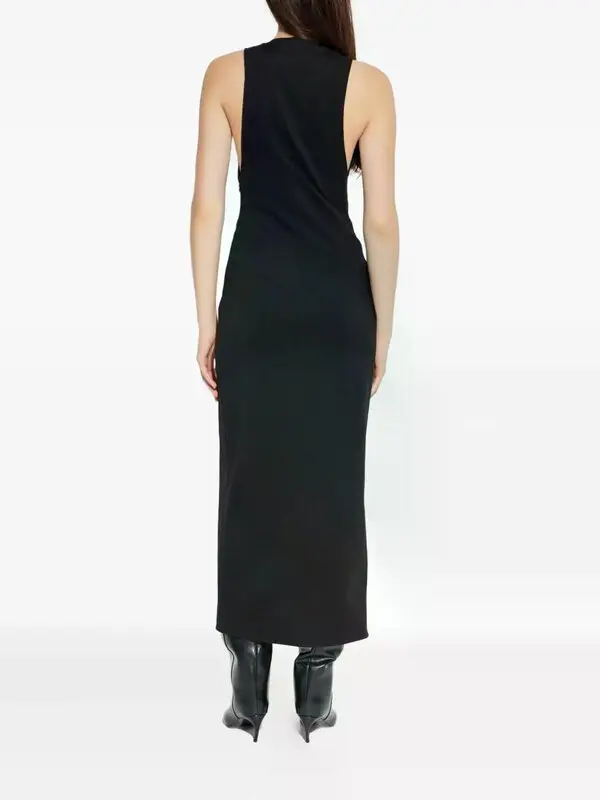 Attico Sleeveless Plunge Neck Midi Dress With Split