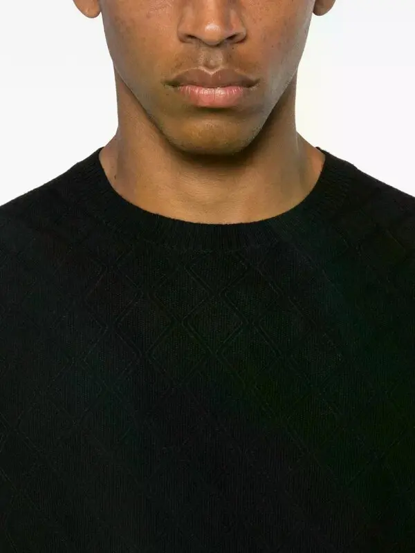 DIKTAT Diamond-pattern Pullover - Black