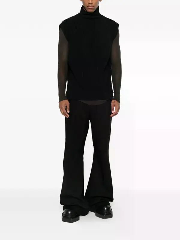 Rick Owens Embellished Flared Wool Trousers