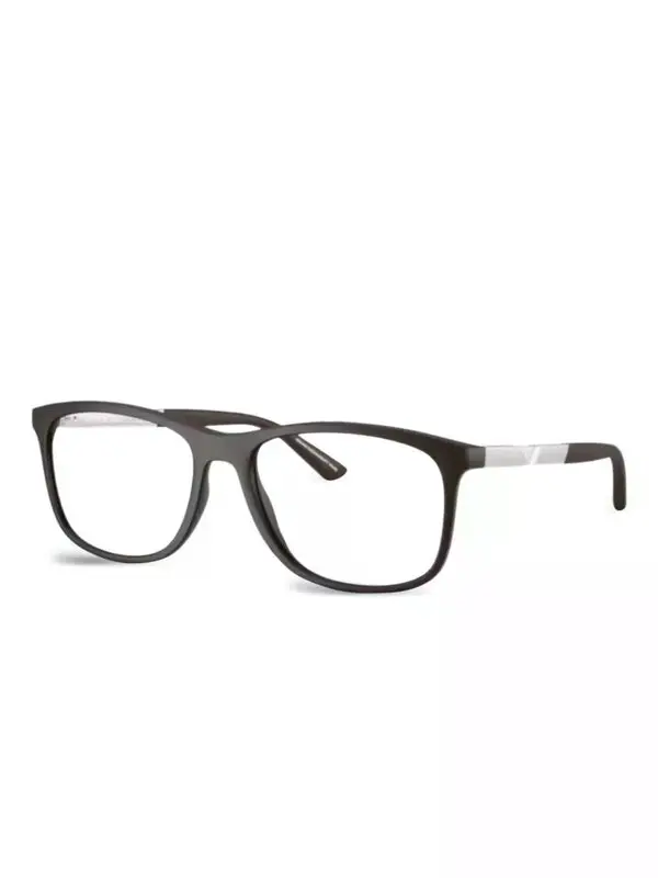 Emporio Armani Rectangle Frame Glasses With Silver-tone Detail