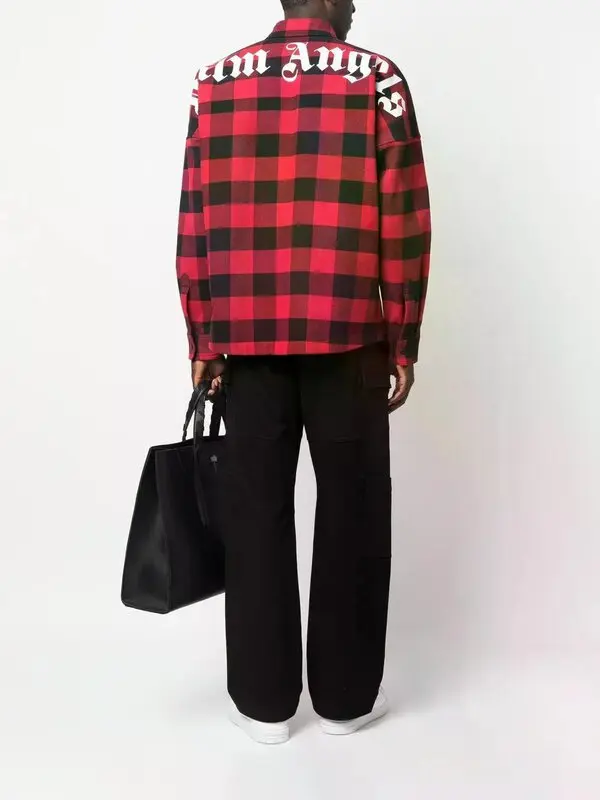Palm Angels Logo-print Checked Shirt