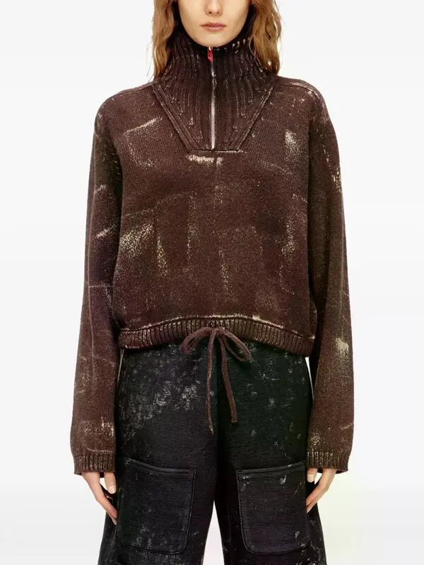 DIESEL® M-marcellette Half-zip Sweater - Brown