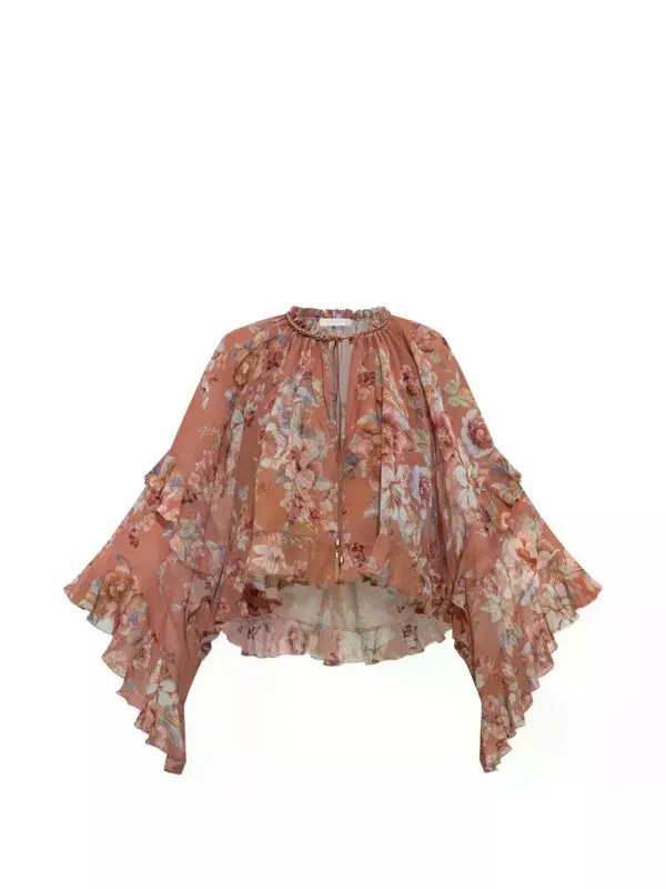 Zimmermann Ruffled Awakened Blouse - Orange
