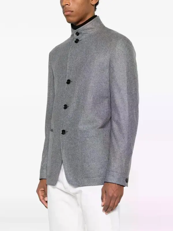 Zegna Stand-up Collar Buttoned Jacket