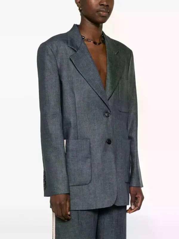 Palm Angels Single-breasted Linen Blazer