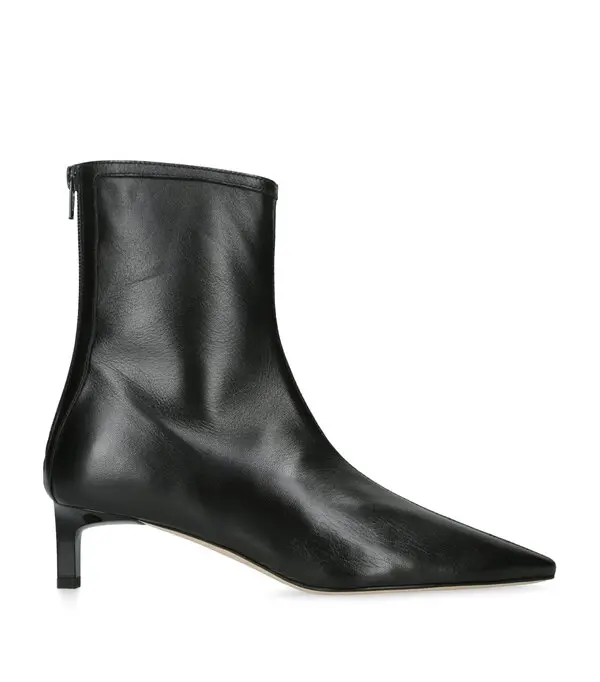 Dear Frances Leather Ankle Boots With Pointed Toe