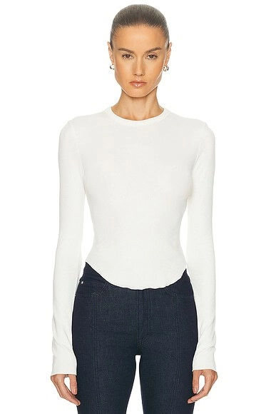 GRLFRND Scoop Hem Long Sleeve Tee