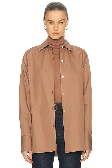 Renggli Cotton Silk Button Up Top - Amber