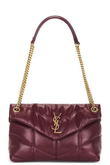 Saint Laurent Small Puffer Chain Bag - Dark Ruby