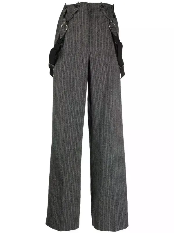 Philosophy Di Lorenzo Serafini Striped Suspender Trousers - Grey