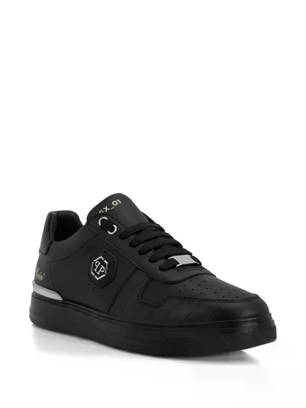 Philipp Plein Logo Plaque Leather Sneakers