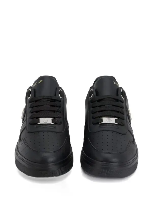 Philipp Plein Logo Plaque Leather Sneakers