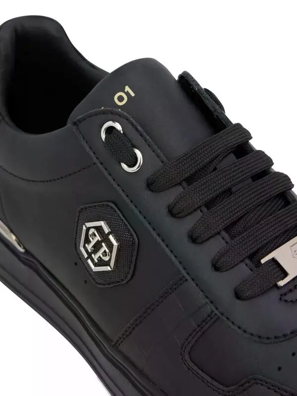Philipp Plein Logo Plaque Leather Sneakers