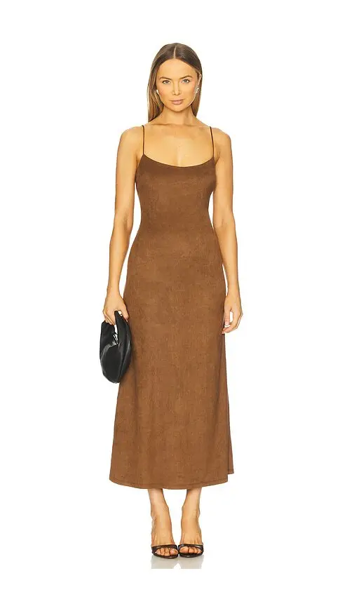Bardot Nadira Faux Suede Dress - Chocolate